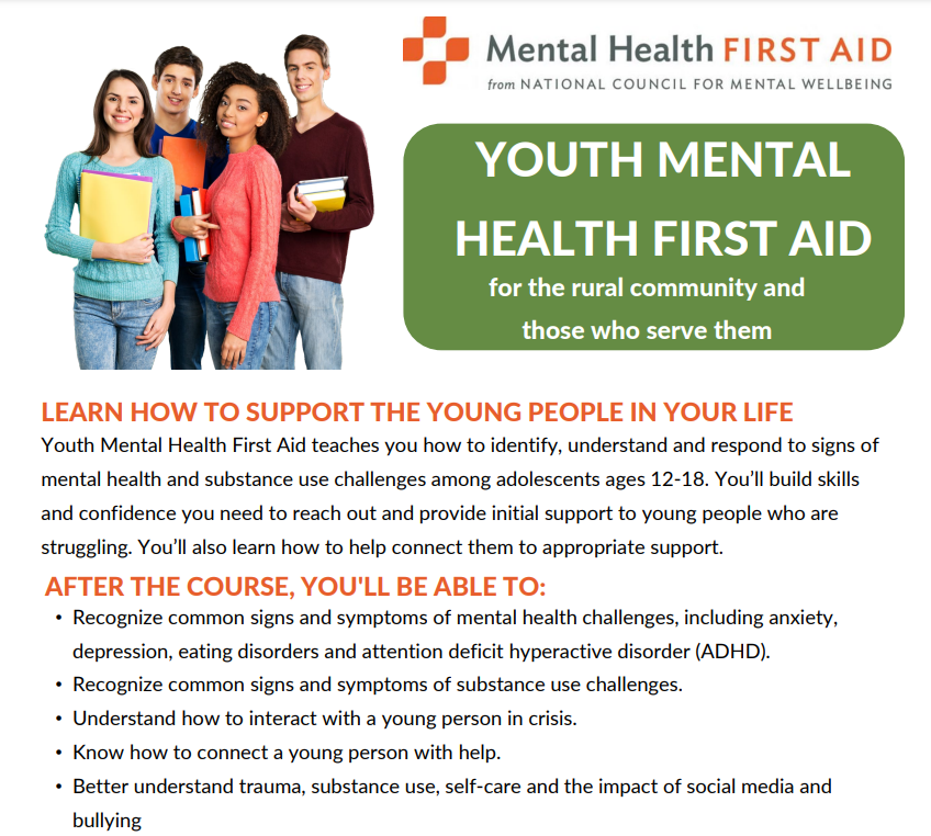 Youth Mental Health First Aid Training – Extension Manitowoc County